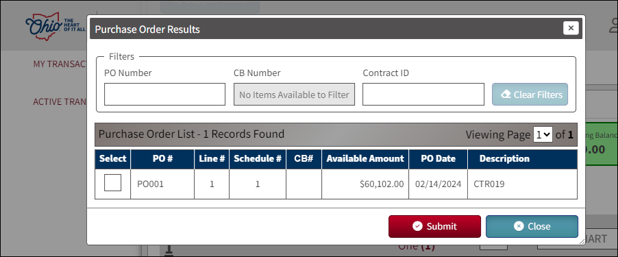 Apply a Purchase Order (PO) to a Card Transaction