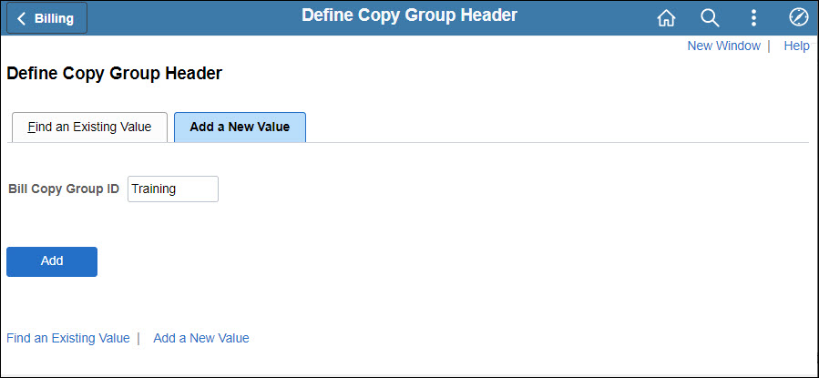 (Billing) Defining a Bill Copy Group Header and Detail